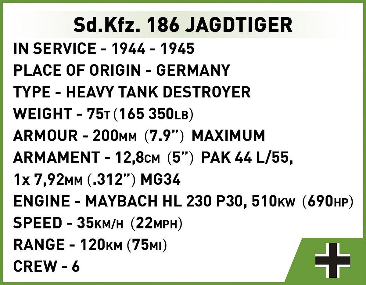Sd.Kfz. 186 - Jagdtiger (COBI-2580) \ Tanks and vehicles \ Cobi.eu